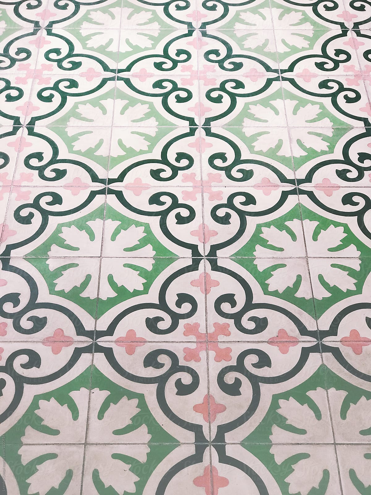 "Vintage Pink Painted Floor Tiles" by Stocksy Contributor "Leandro ...