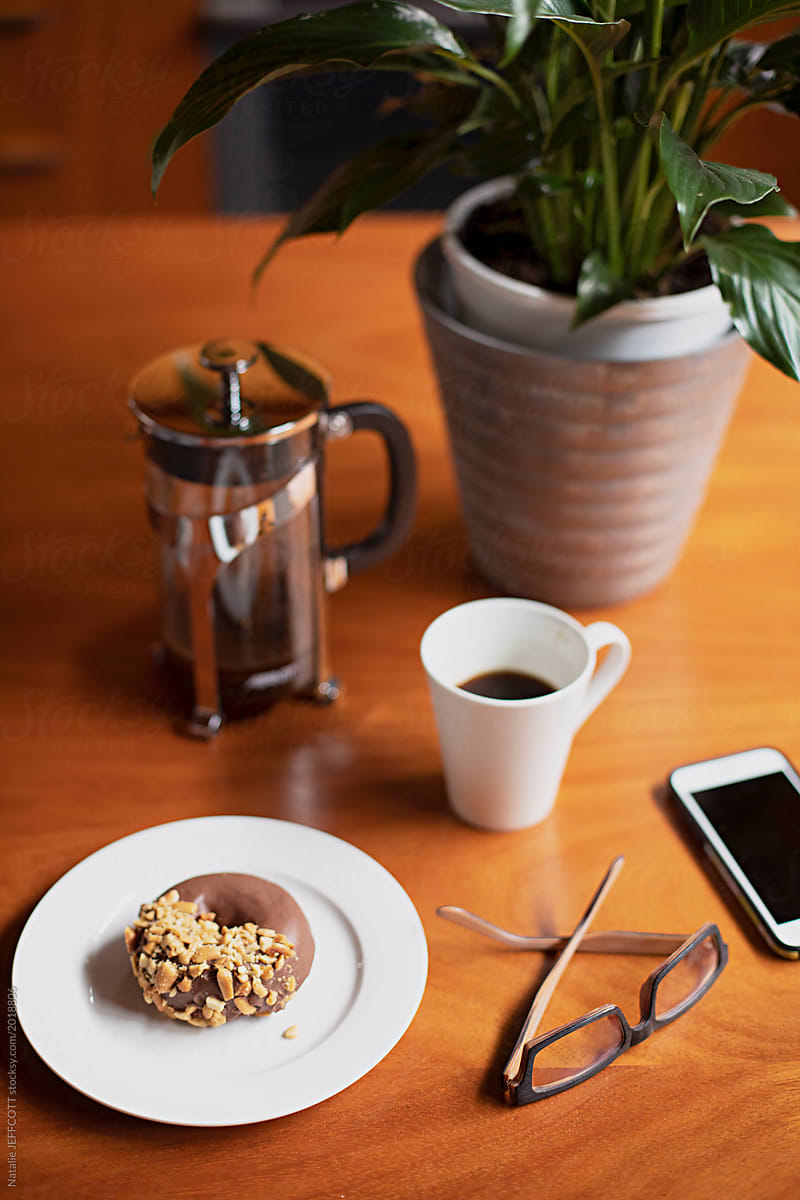 "Working From Home With Filter Coffee, Phone And A Laptop" by Stocksy ...