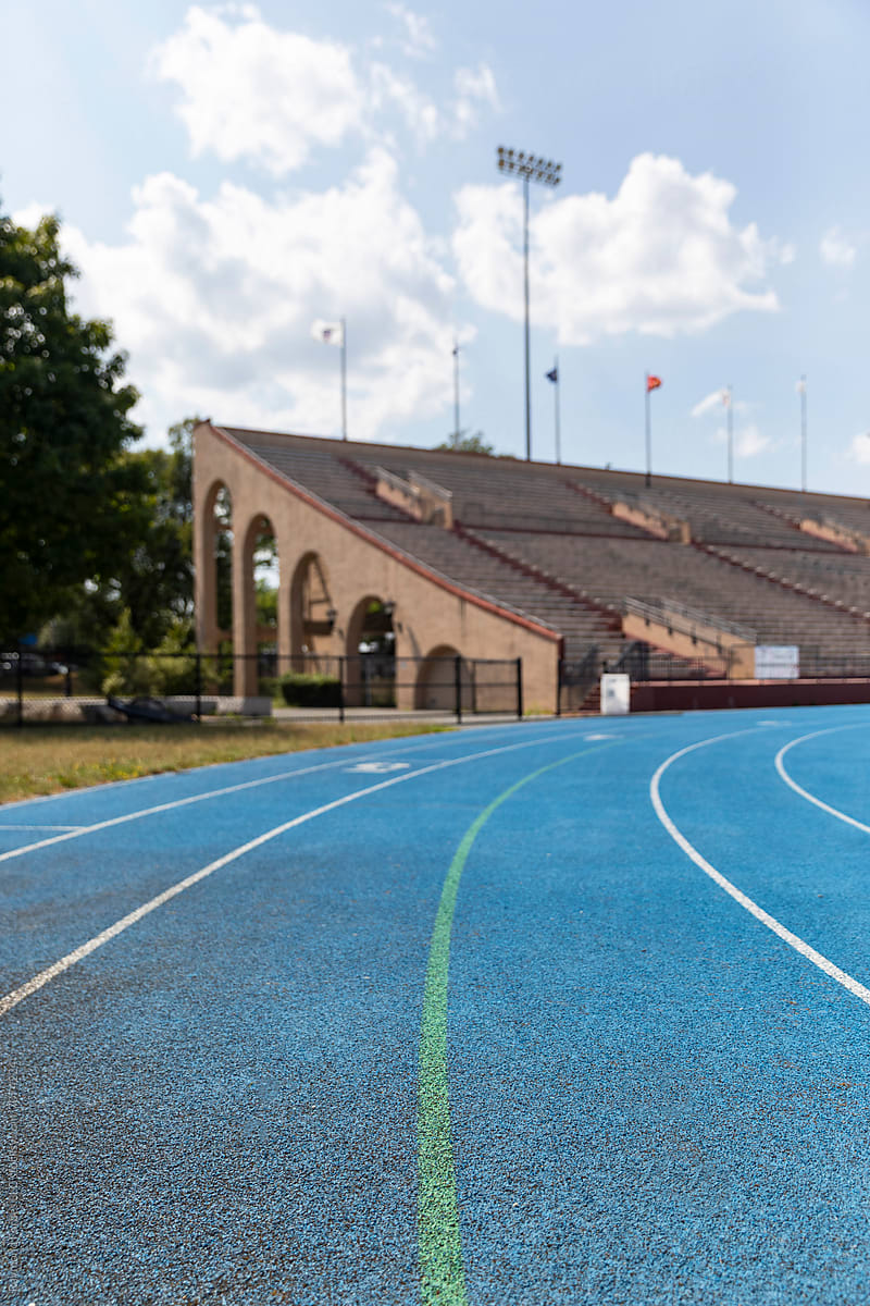 "Blue Running Track Nobody Landscape" by Stocksy Contributor "Raymond ...