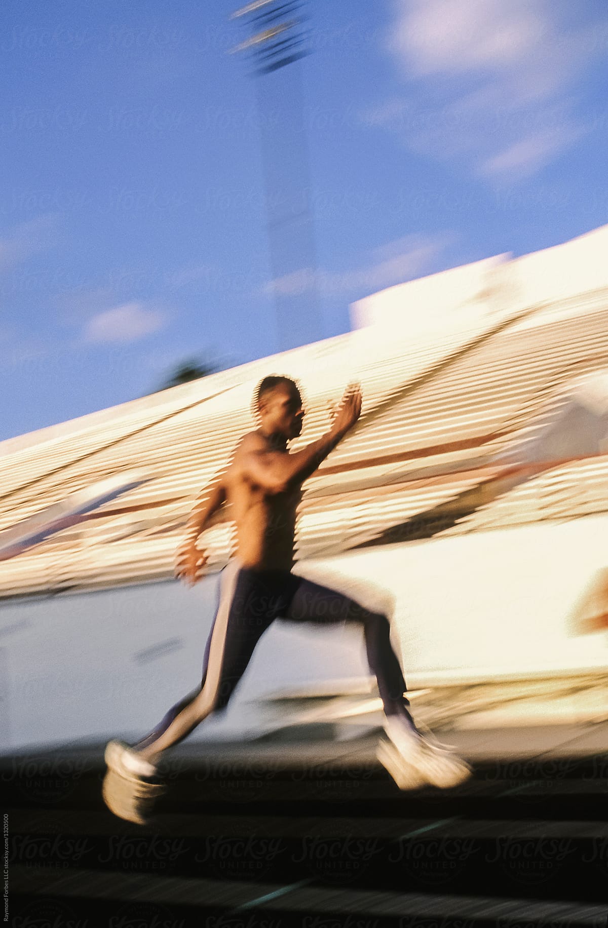 "Male Black Athlete Running Training At Stadium" by Stocksy Contributor ...