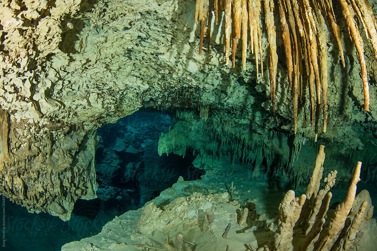 "Stalactites And Columns In Mexico's Cenote Kukulcan" by Stocksy ...