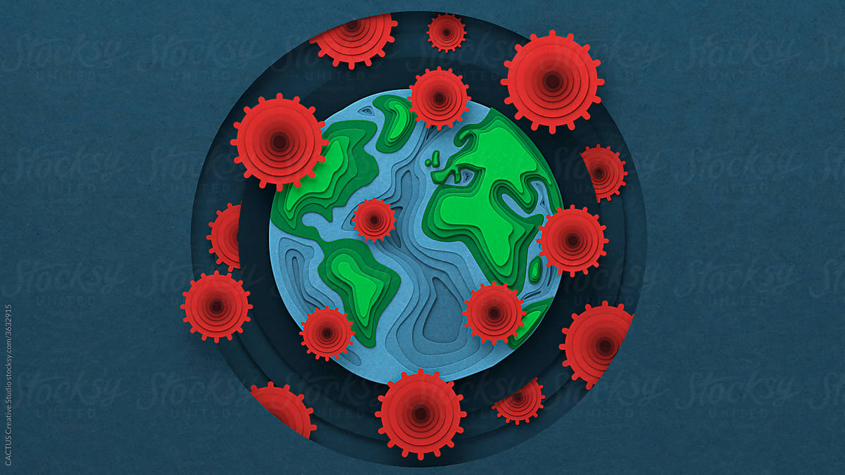 "Earth With A Corona Virus Pandemia" by Stocksy Contributor "CACTUS ...