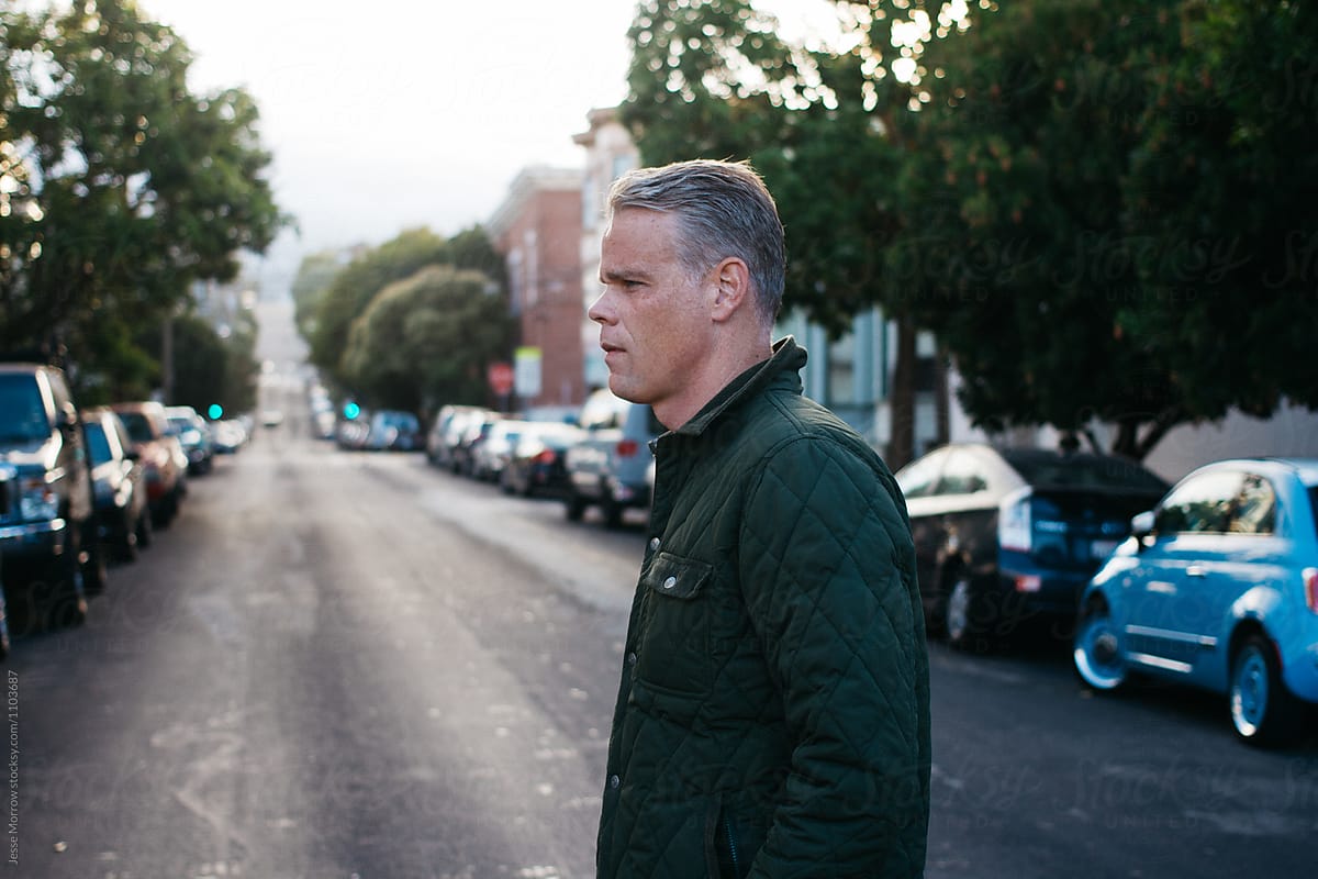 "Middle Aged Male In Urban Street Environment Explores City" by Stocksy ...