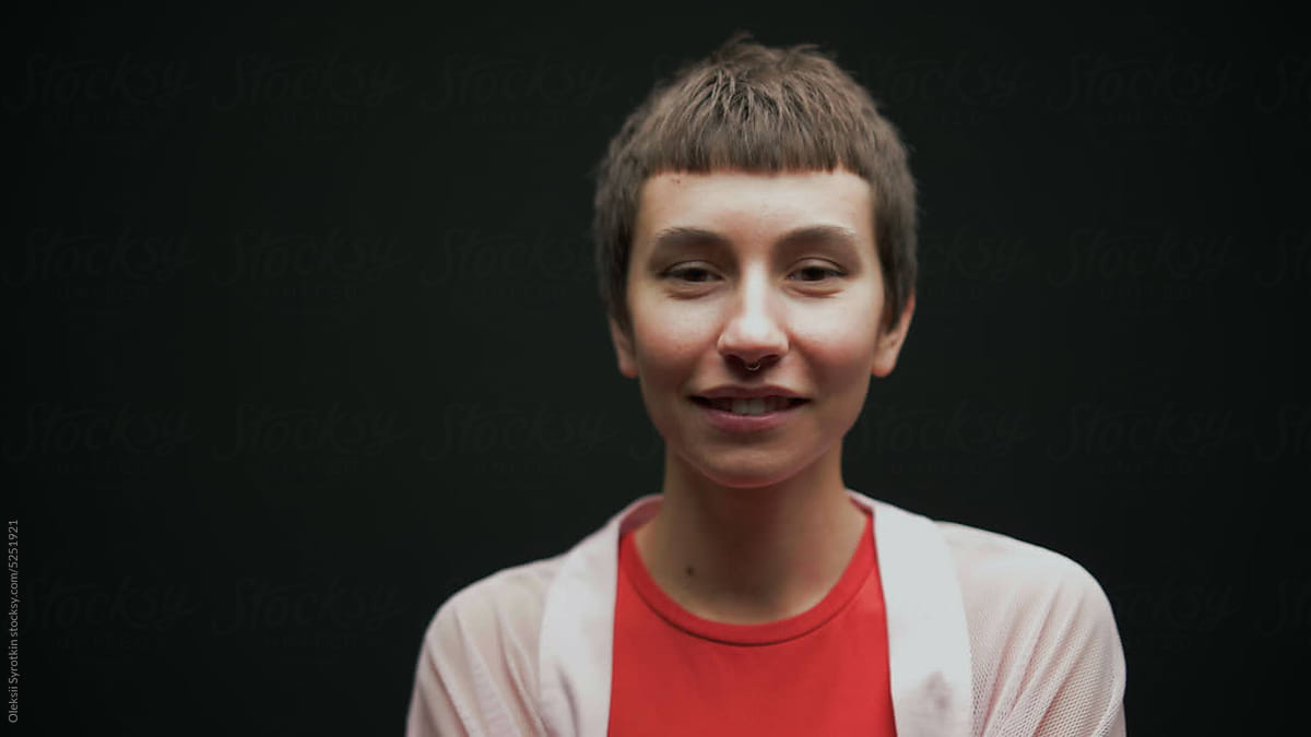 "Androgynous Model Smile Posture Copy Space" by Stocksy Contributor ...