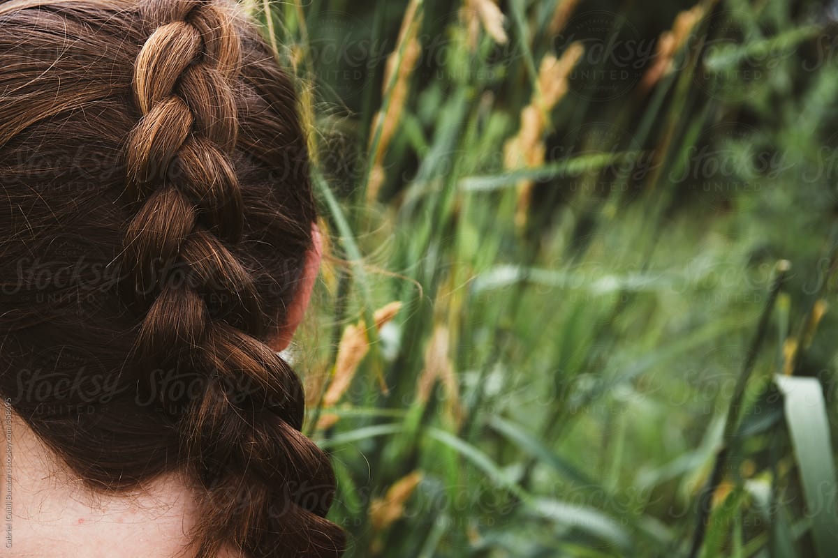 "Back Of A Young Girl's Braided Hair By A Prairie" by Stocksy ...