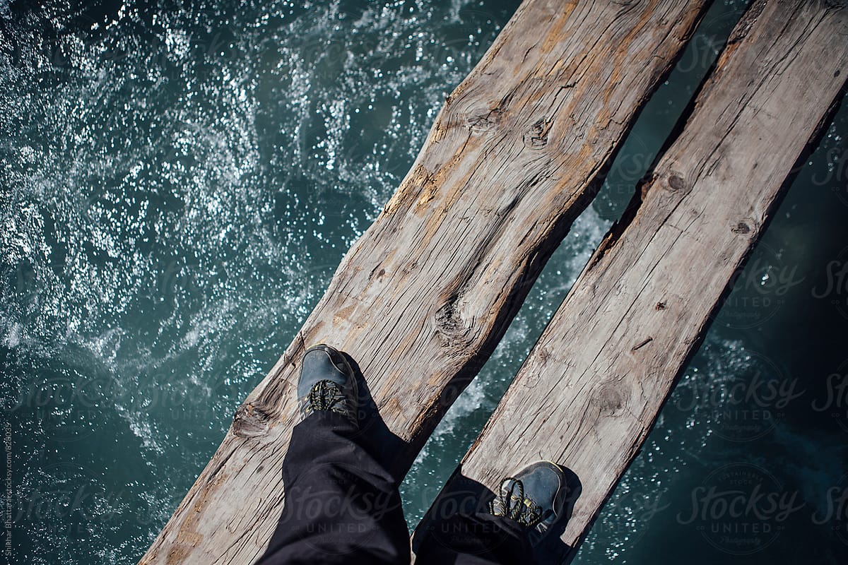 "Looking Down And Crossing A Wooden Bridge." by Stocksy Contributor ...