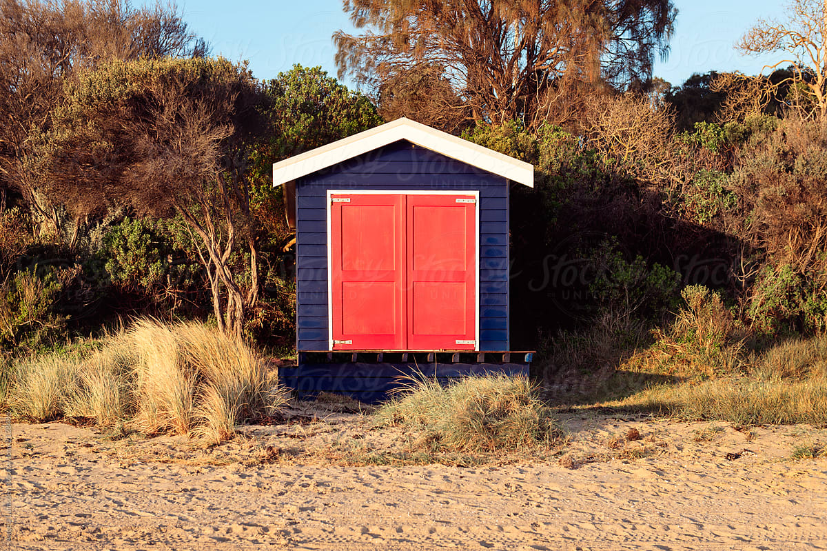 "Colorful Beach Hut On A Beach At Sunrise" by Stocksy Contributor ...