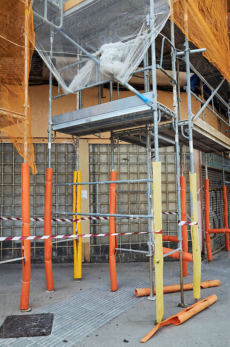 "Scaffolding On A Building Site Under Renovation" by Stocksy ...