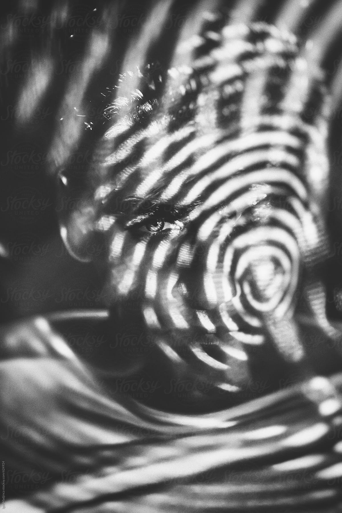 "Black And White Portrait Of Handsome Young Man In The Shadow" by ...