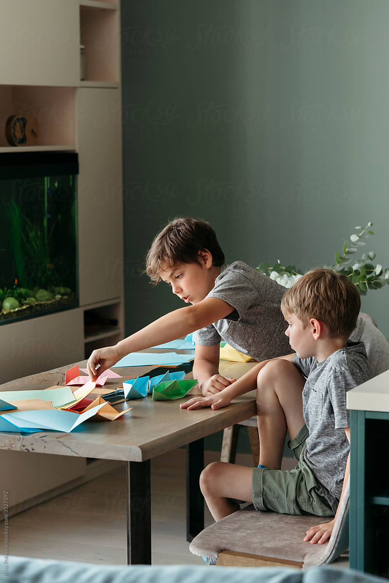 "Children Make Crafts Out Of Paper." by Stocksy Contributor "Irina ...