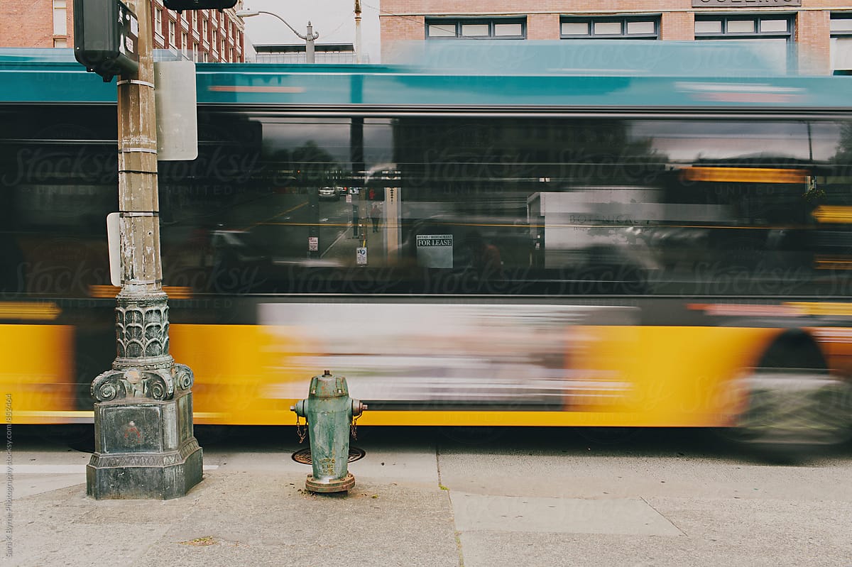 "Blurry Bus" by Stocksy Contributor "Sara K Byrne Photography" - Stocksy