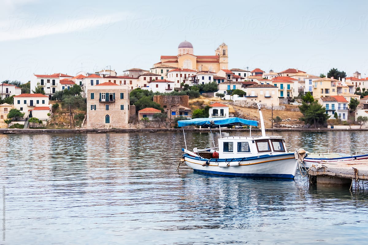 "Galaxidi With Traditional Fishing Boat" by Stocksy Contributor "Helen ...