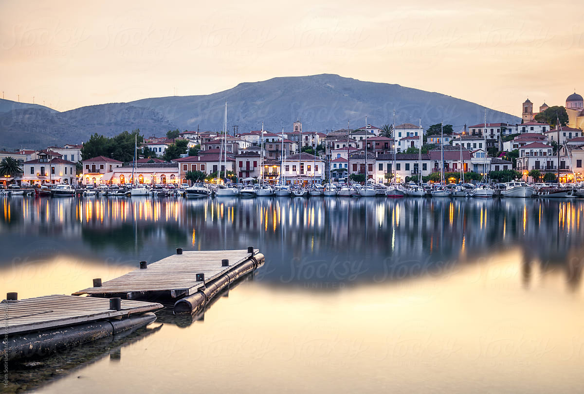 "Dusk At Galaxidi Harbor In Greece" by Stocksy Contributor "Helen ...