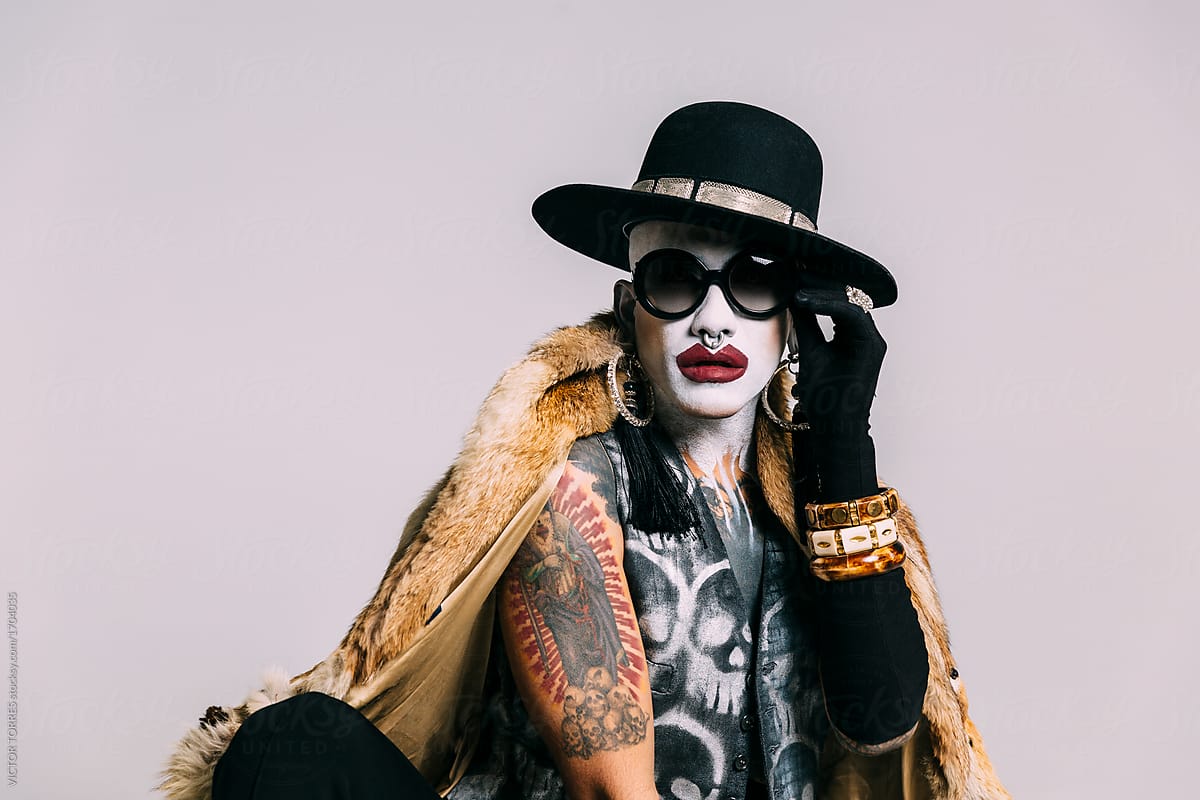 "Bizarre Fashion Studio Portrait With Extreme Makeup" by Stocksy ...