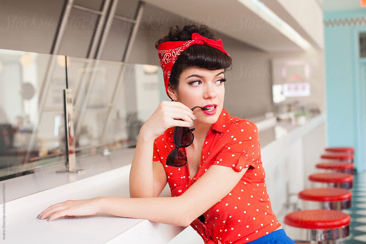 "Pin Up Female At Bar." by Stocksy Contributor "AUDSHULE" - Stocksy