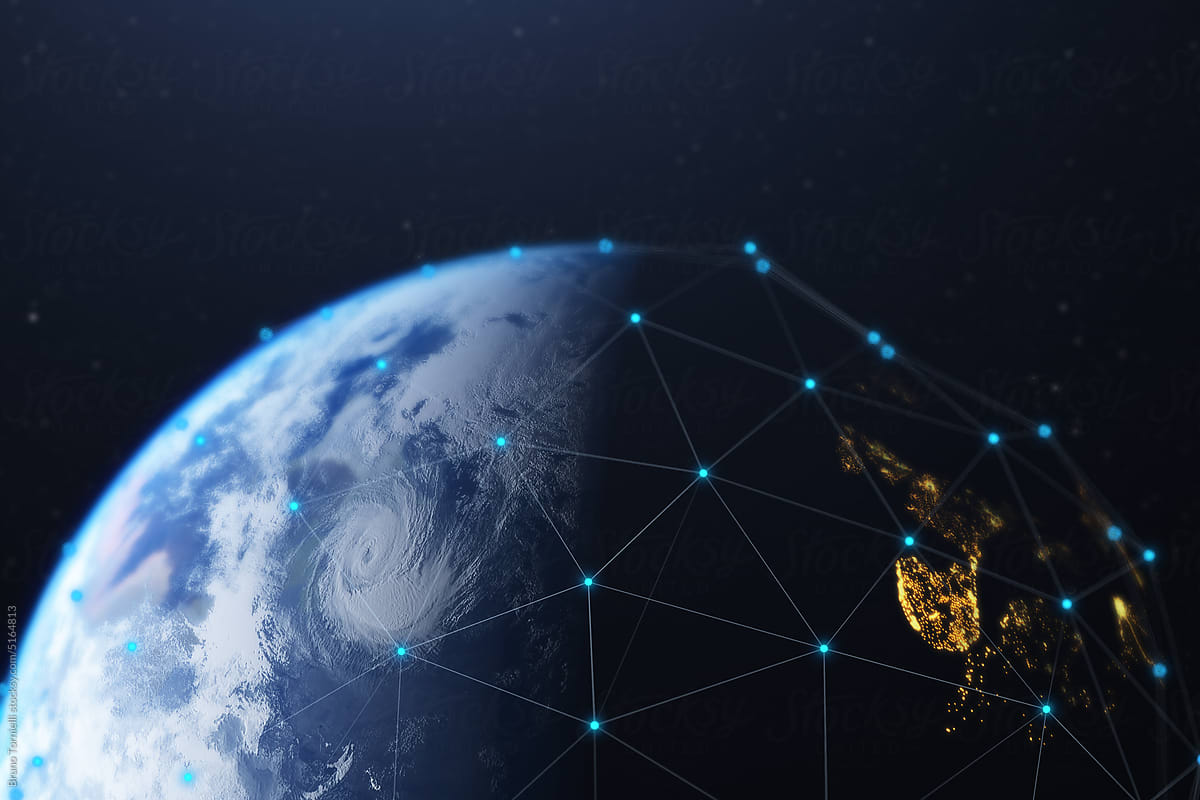 "3D World Globe Data Exchange , Planet Earth Network Connection Web ...