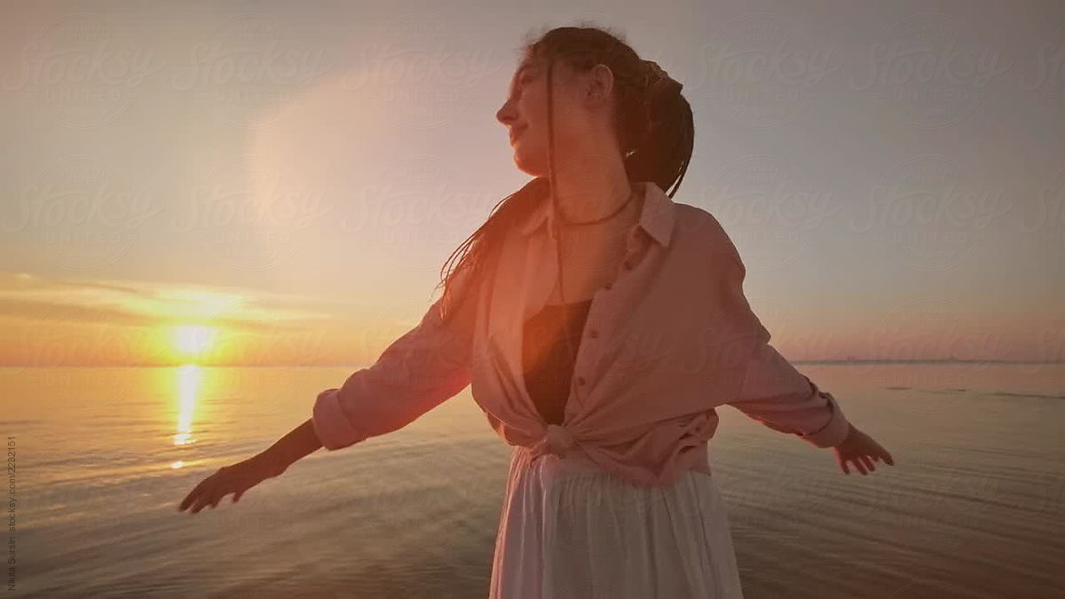 "Free Happy Woman Open Arms At Sunset" by Stocksy Contributor "Nikita ...
