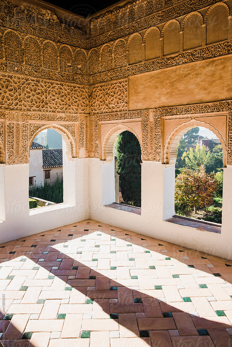 "Moorish Room Inside Of Generalife In The Alhambra, Granada." by ...