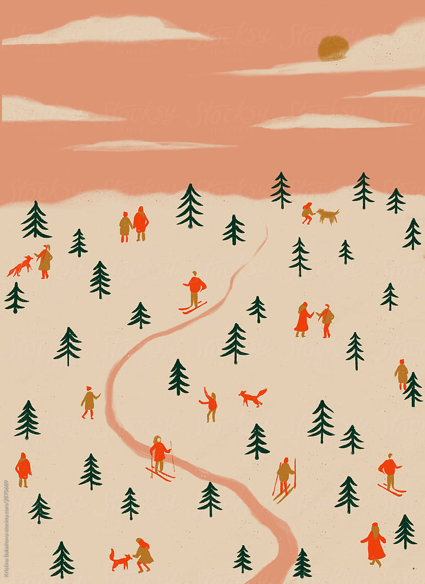"Fun In The Winter Forest" by Stocksy Contributor "Kristina Balashova ...