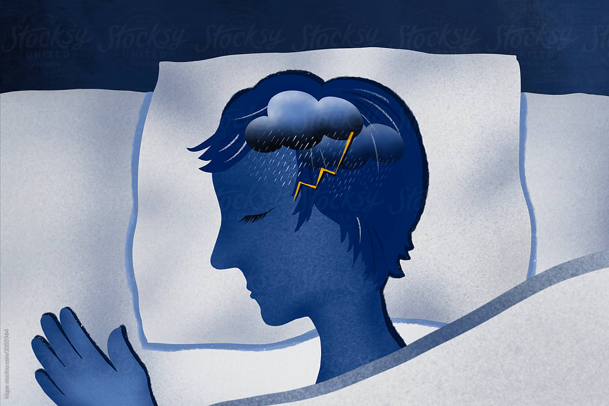 "Bad Nights Sleep Illustration" by Stocksy Contributor "Kkgas" - Stocksy