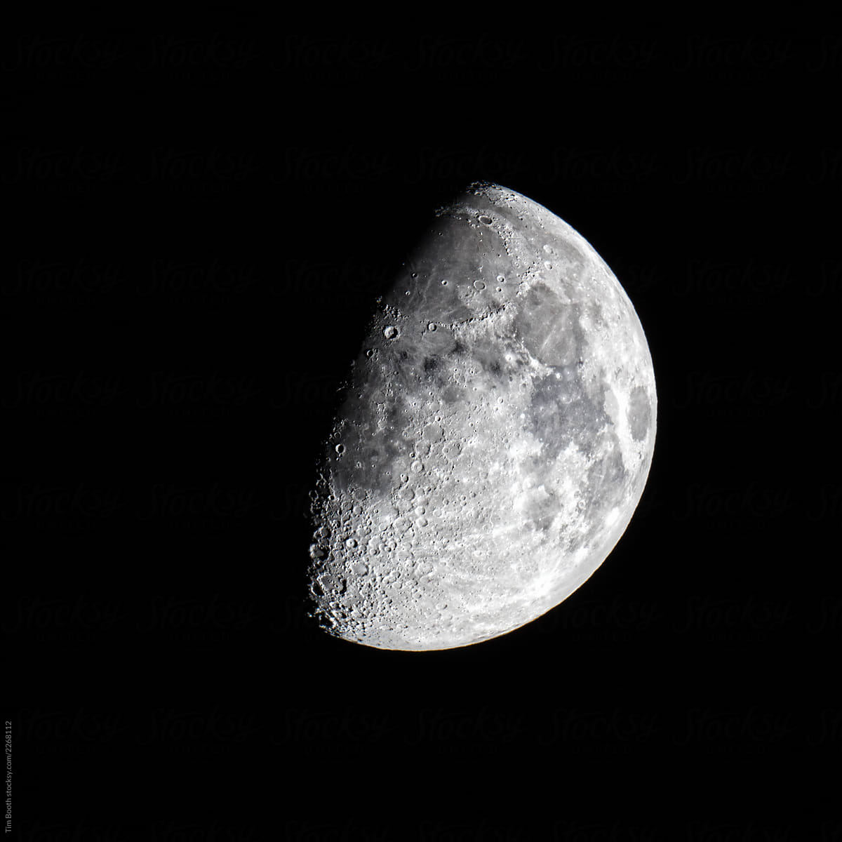 "The Half Moon And Its Craters." by Stocksy Contributor "Tim Booth ...