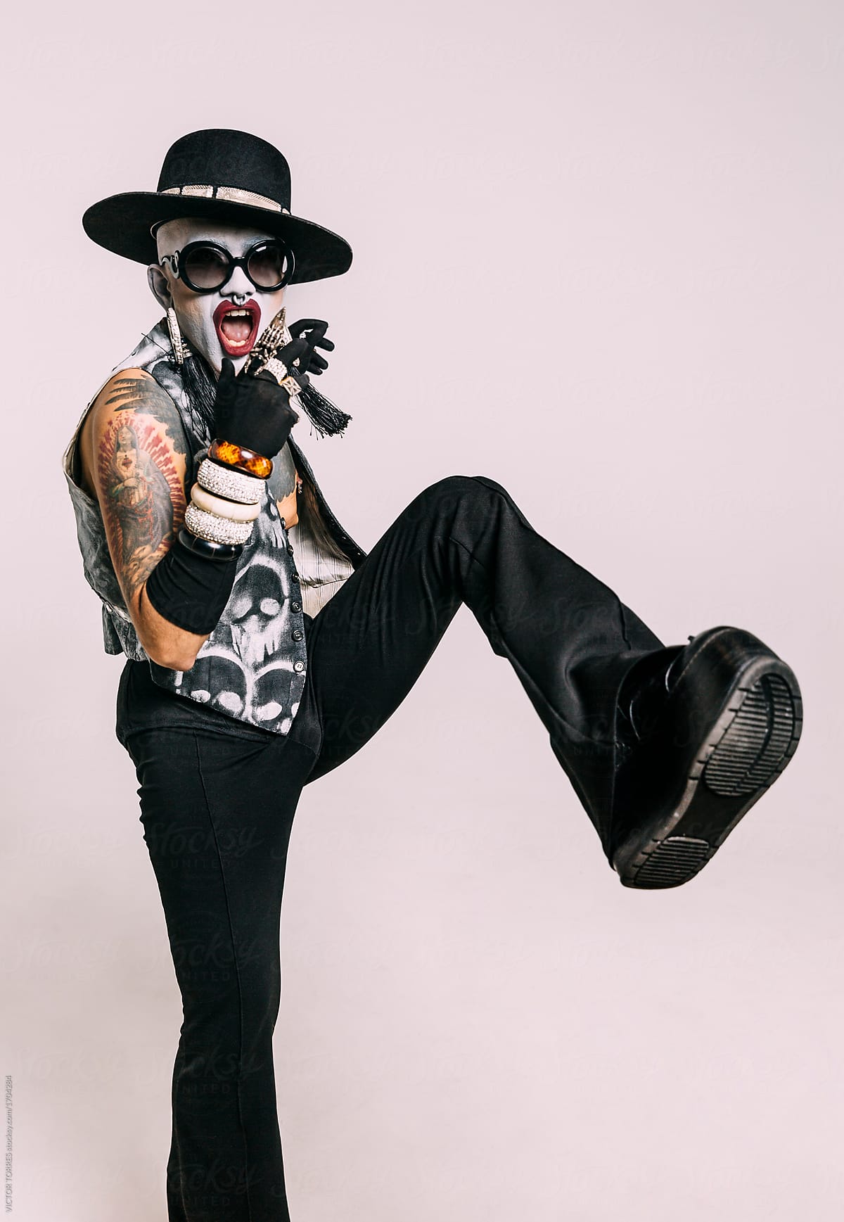 "Bizarre Fashion Studio Portrait With Extreme Makeup" by Stocksy ...
