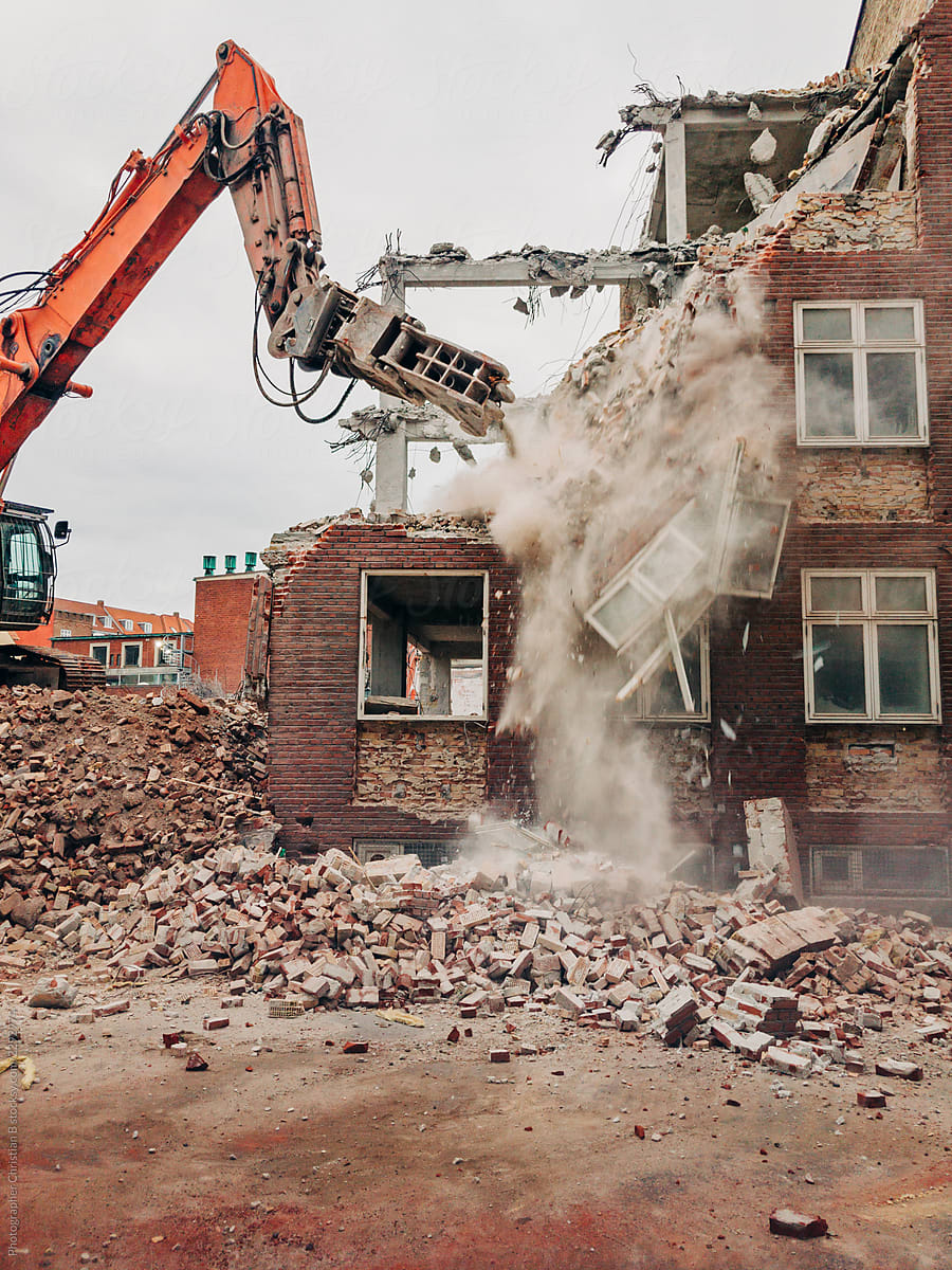 "Demolition Of An Old Red Masonry Building" by Stocksy Contributor ...