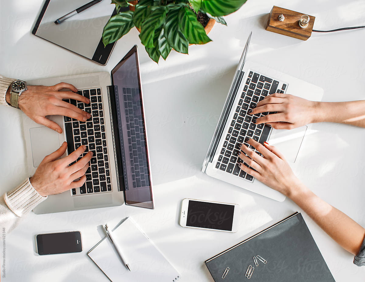 "Working Table From Above." by Stocksy Contributor "Studio Firma" - Stocksy
