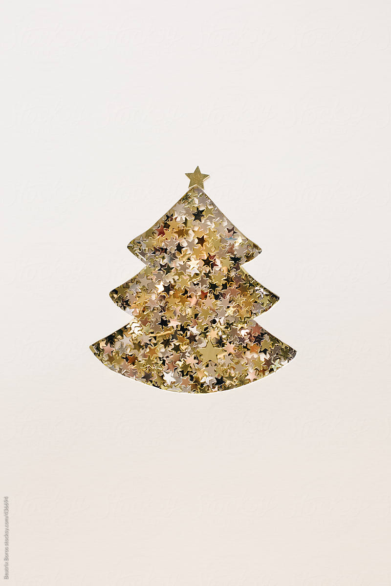"DIY Paper Christmas Tree With Glitter" by Stocksy Contributor "Beatrix ...