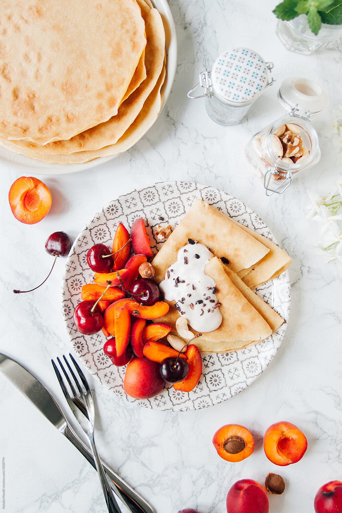 "Crepes With Fresh Fruit" by Stocksy Contributor "Nataša Mandić" - Stocksy