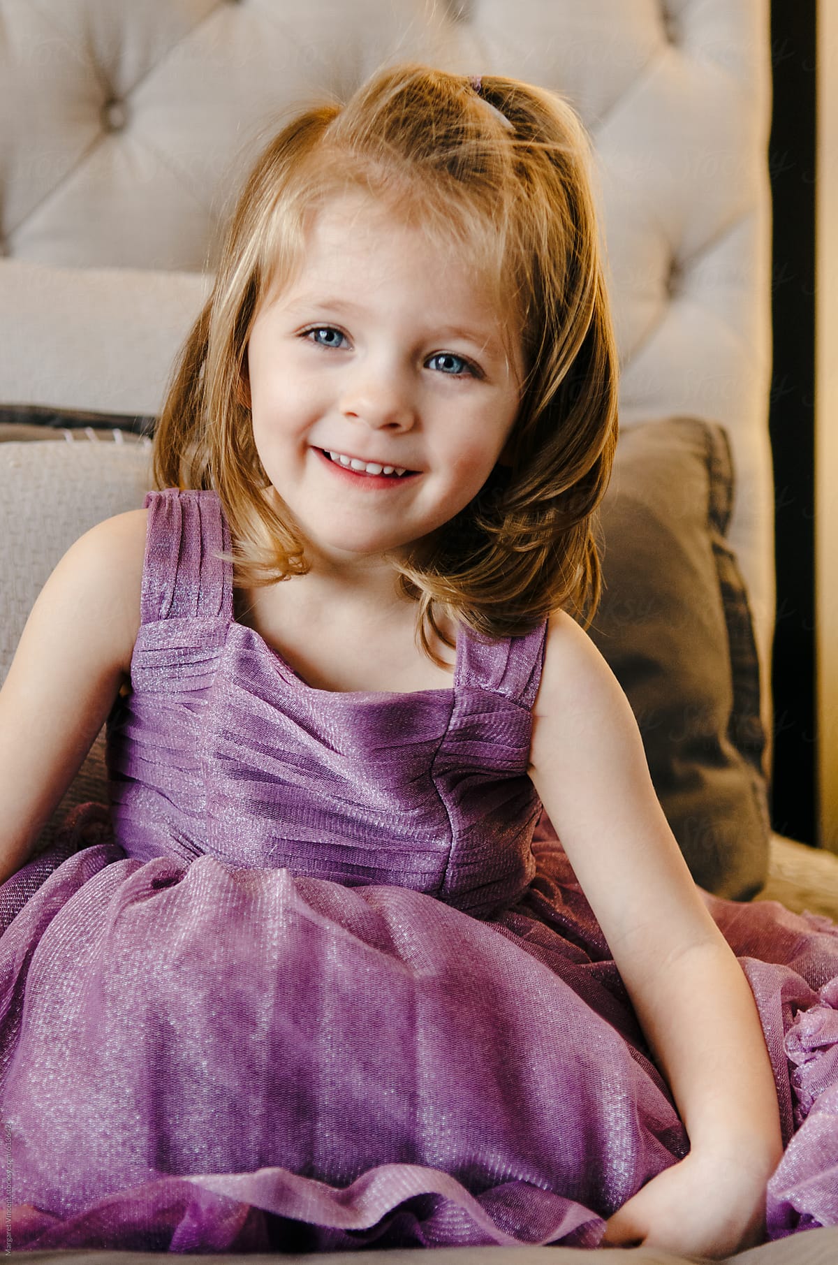 "Happy Little Girl In Gauzy Purple Dress" by Stocksy Contributor ...