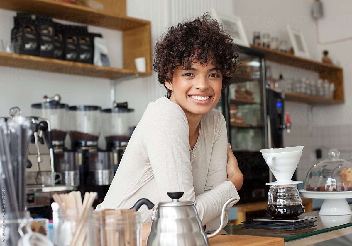 "Portait Of A Barista Inside A Modern Coffee Shop." by Stocksy ...