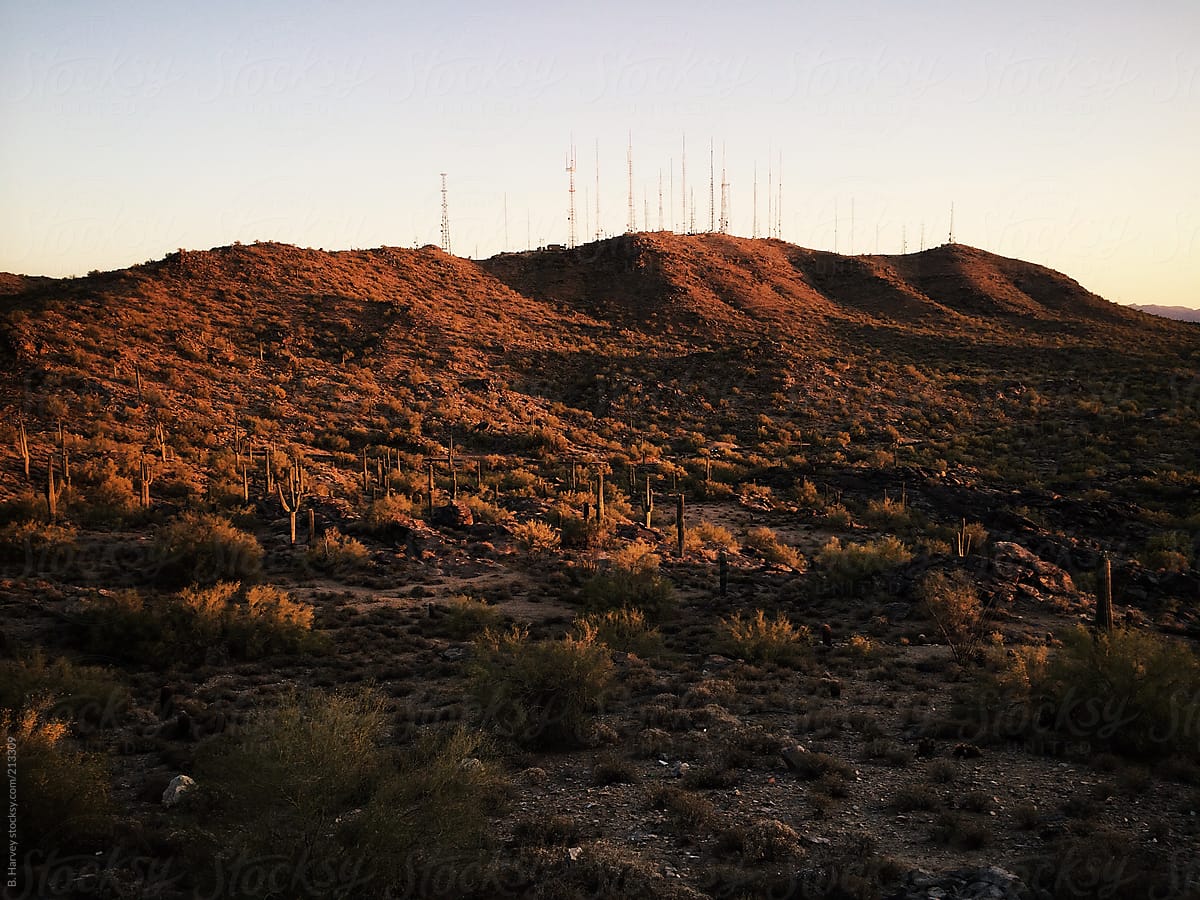 "Radio Towers In The Desert" by Stocksy Contributor "Branden Harvey ...