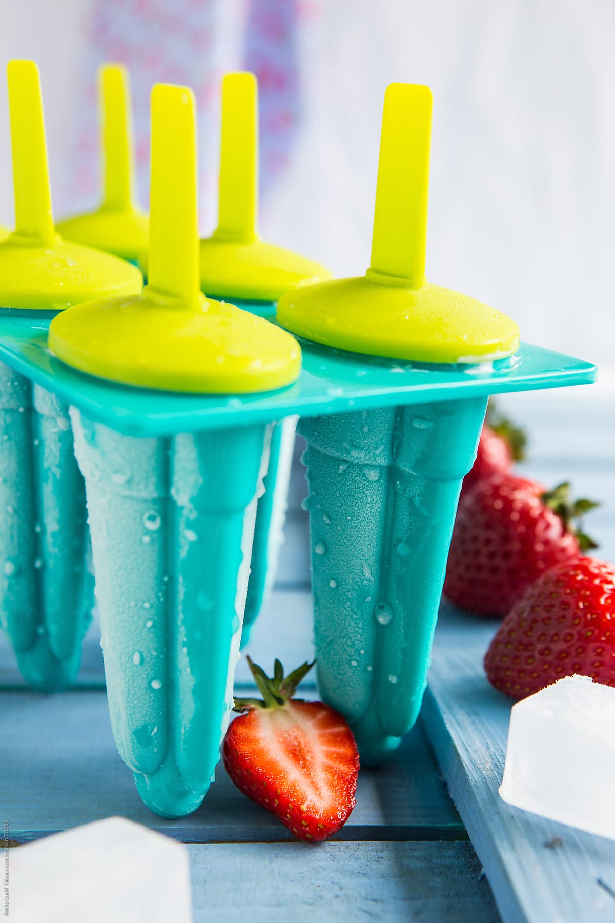 "Ice Lolly With Strawberries And Ice Cubes" by Stocksy Contributor ...