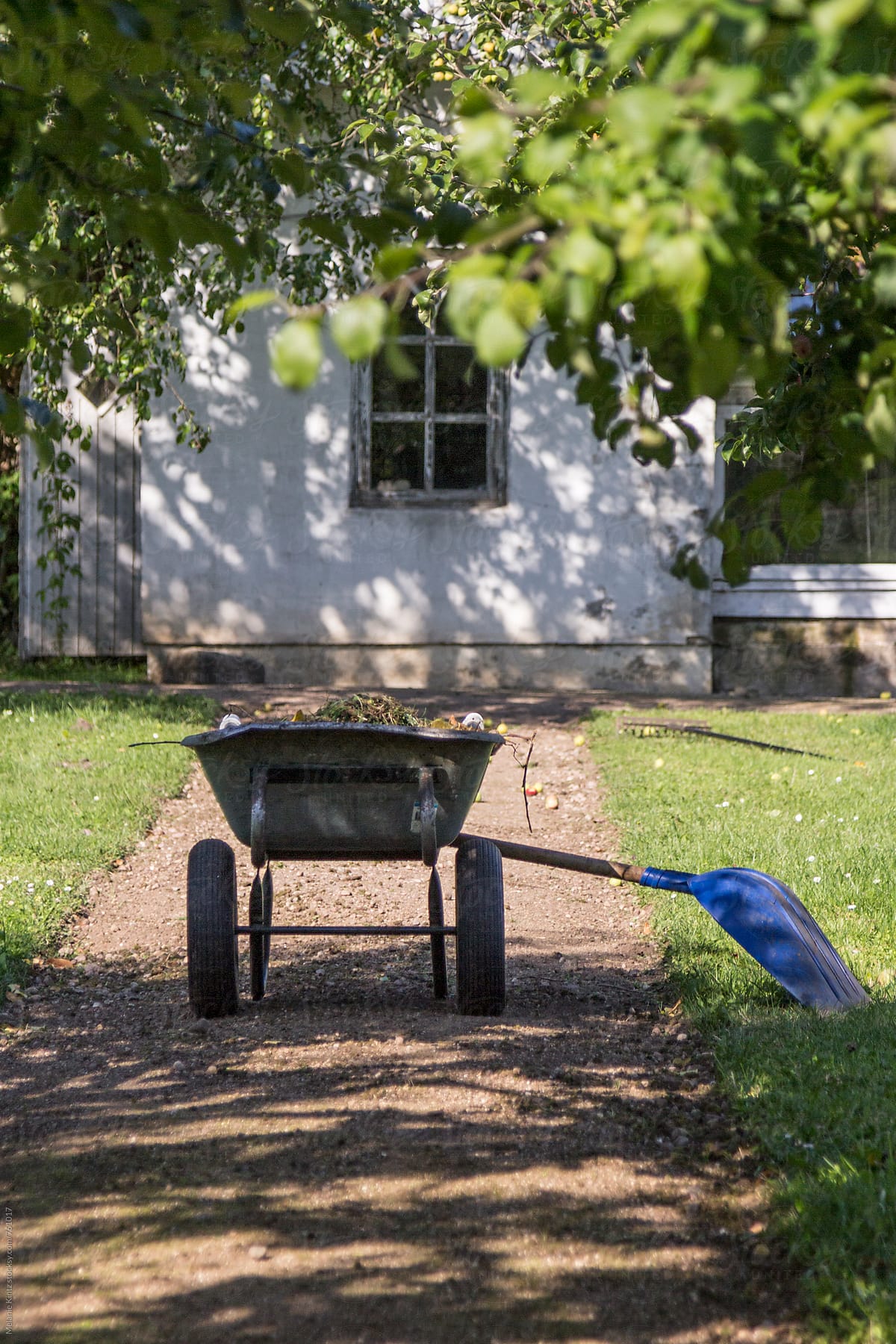 "Wheelbarrow And Shovel On A Garden Path" by Stocksy Contributor ...