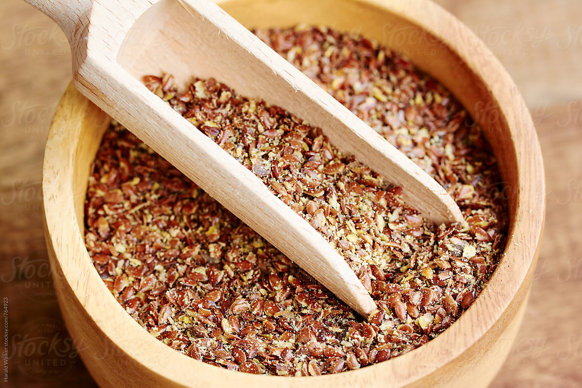 "Ground Flaxseed" by Stocksy Contributor "Harald Walker" - Stocksy