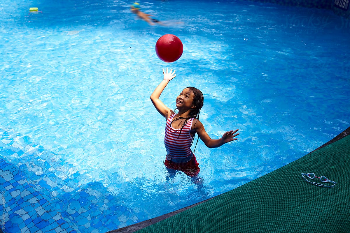 "Happy Asian Kids In Swimming Pool" by Stocksy Contributor "Bo Bo ...