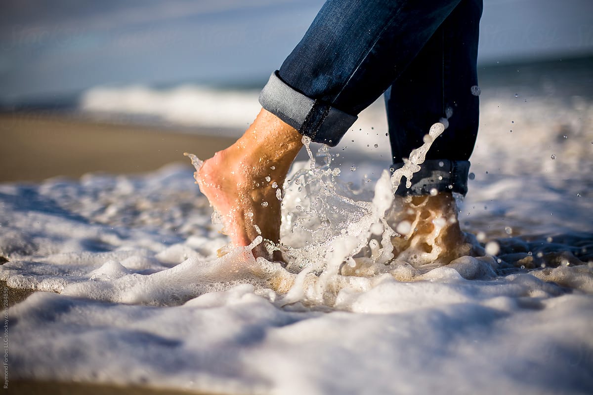 "Barefoot On The Beach Water Wave Cape Cod, Massachusetts" by Stocksy ...