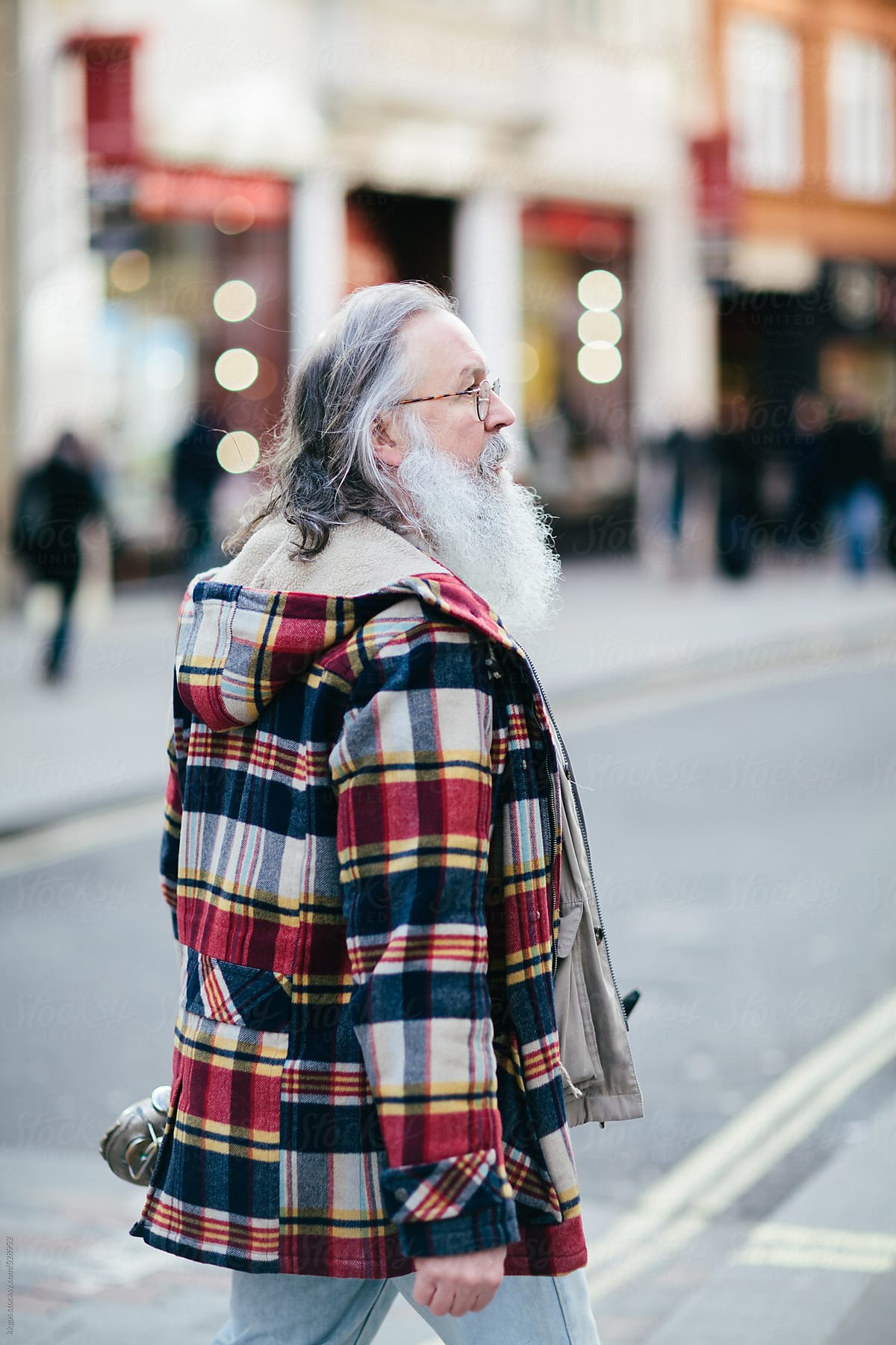 "Man With White Hair And Beard Outdoors" by Stocksy Contributor "kkgas ...