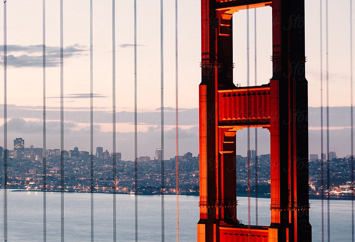 "Golden Gate Bridge Illuminated At Evening" by Stocksy Contributor ...