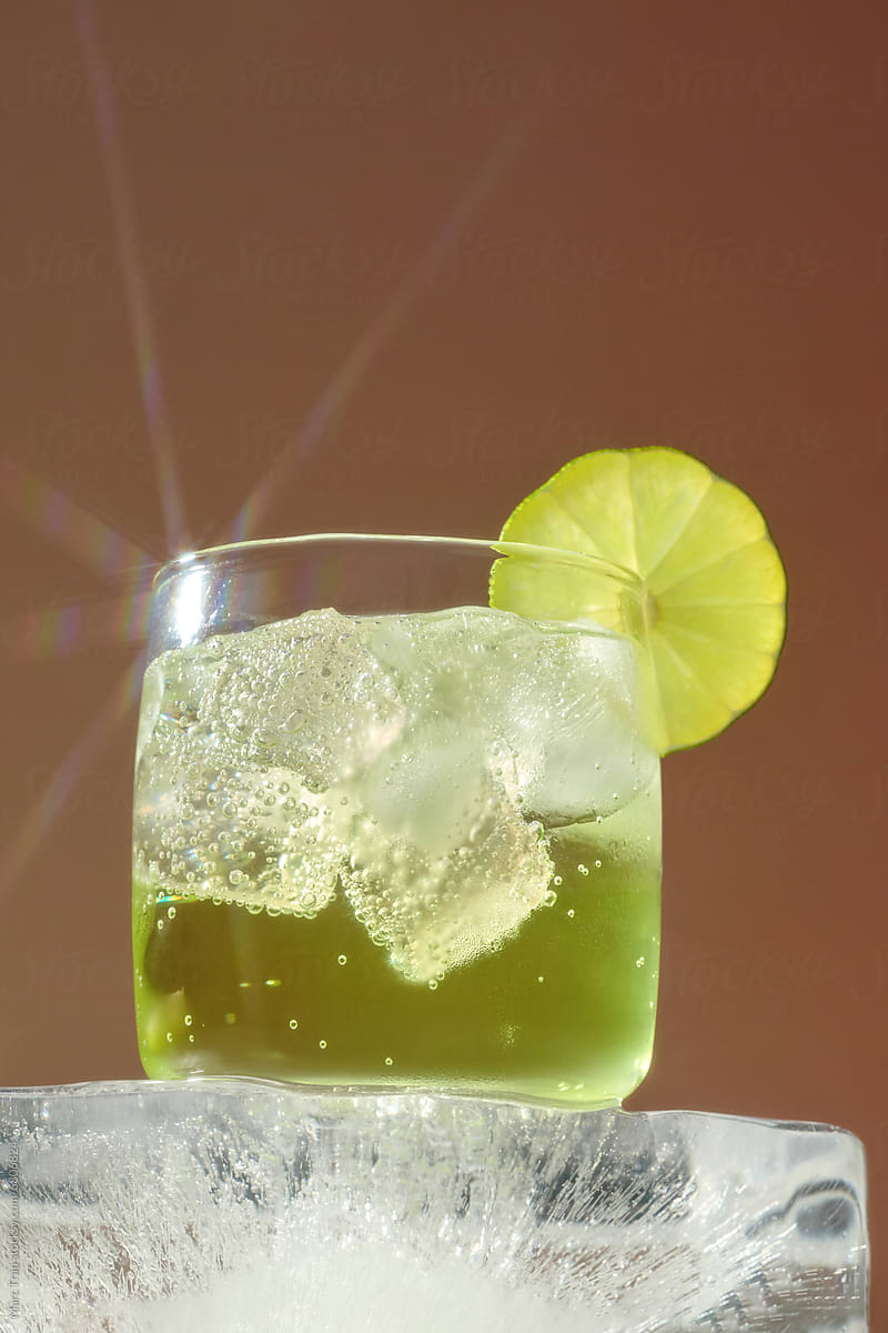 "A Refreshing Green Cocktail With Ice And A Lime Wedge" by Stocksy ...