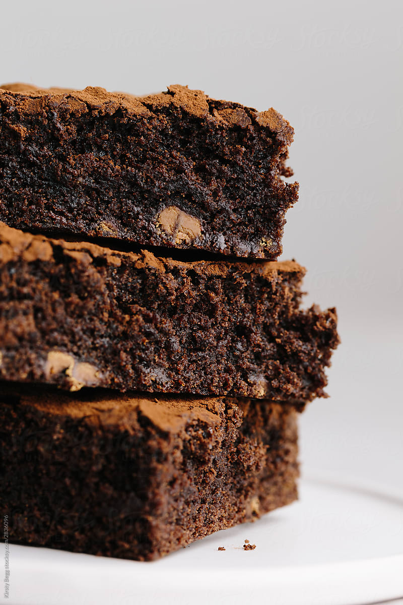"Macro Shot Of Chocolate Brownie Stack" by Stocksy Contributor "Kirsty ...