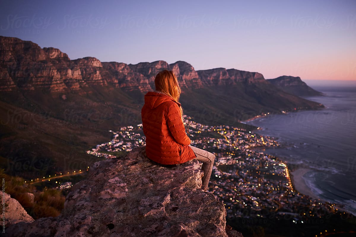 "Twilight Gazing The City Lights And The Sea." by Stocksy Contributor ...