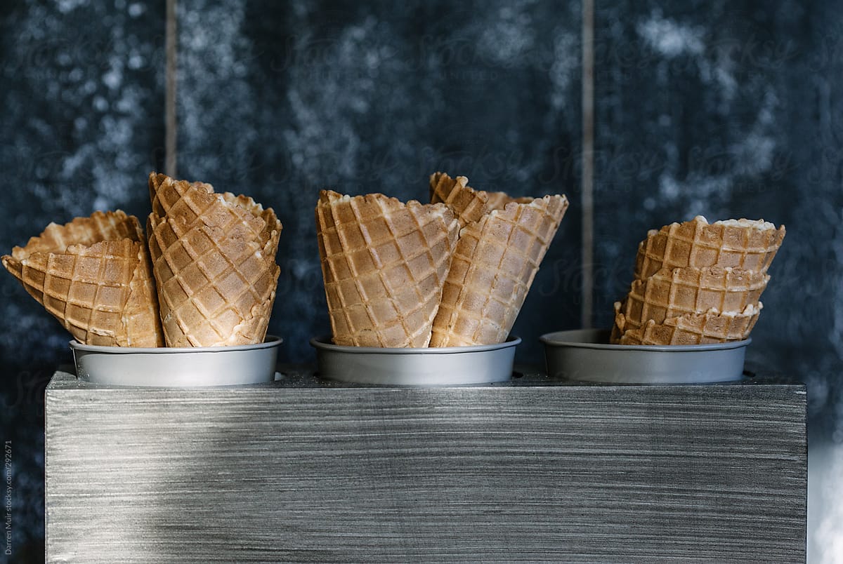 "Waffle Cones." by Stocksy Contributor "Darren Muir" - Stocksy