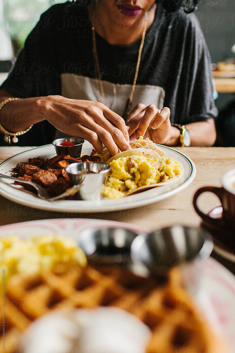 "Two People Having Breakfast / Brunch At A Cafe" by Stocksy Contributor ...