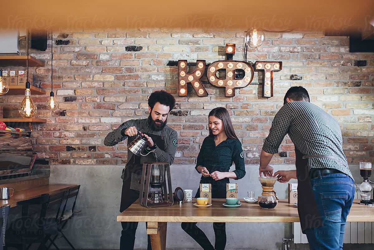 "Bartenders Making Coffee" by Stocksy Contributor "Lumina" - Stocksy