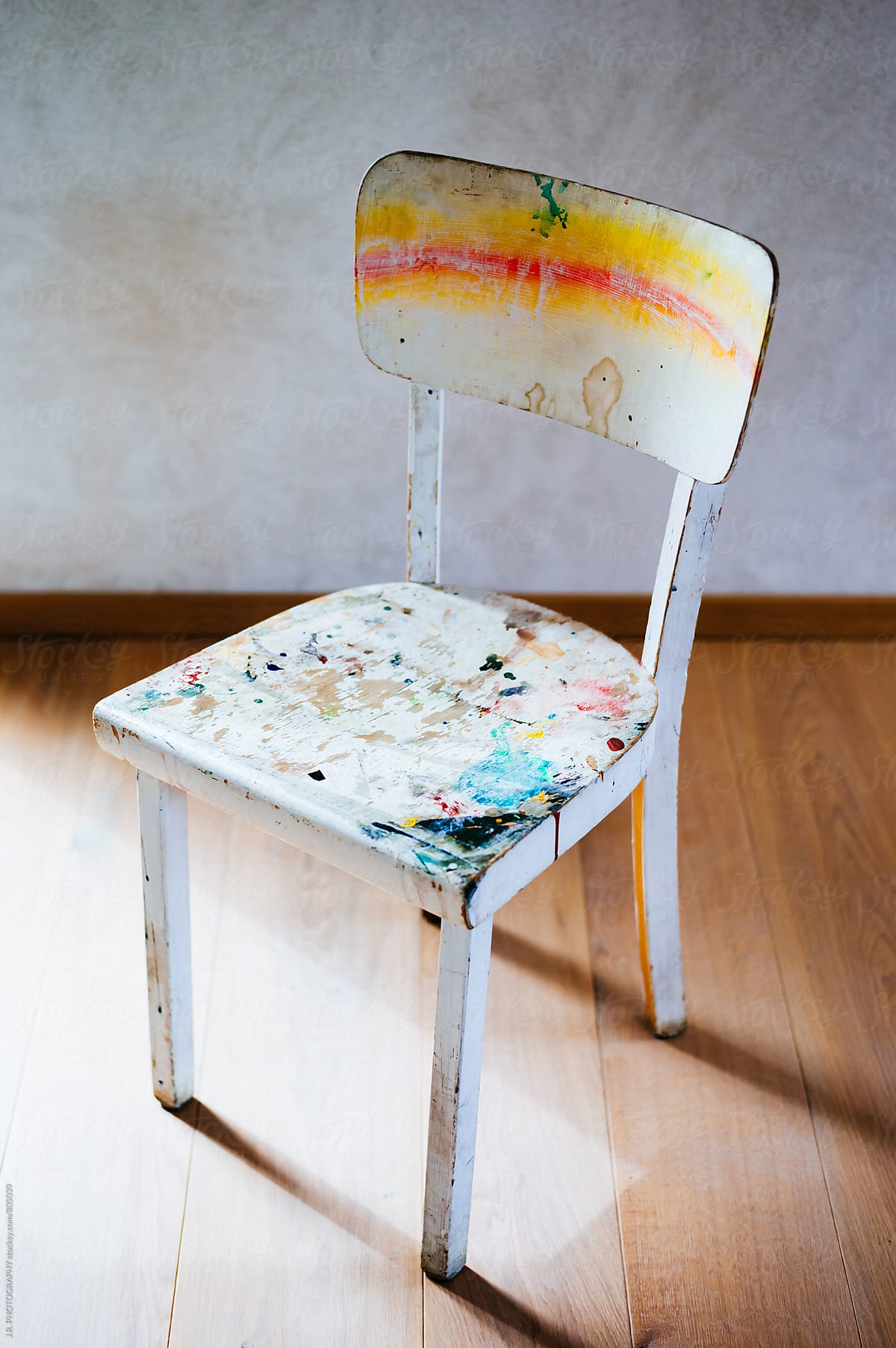"Splattered Paint On Empty Chair" by Stocksy Contributor "J.Rynio ...