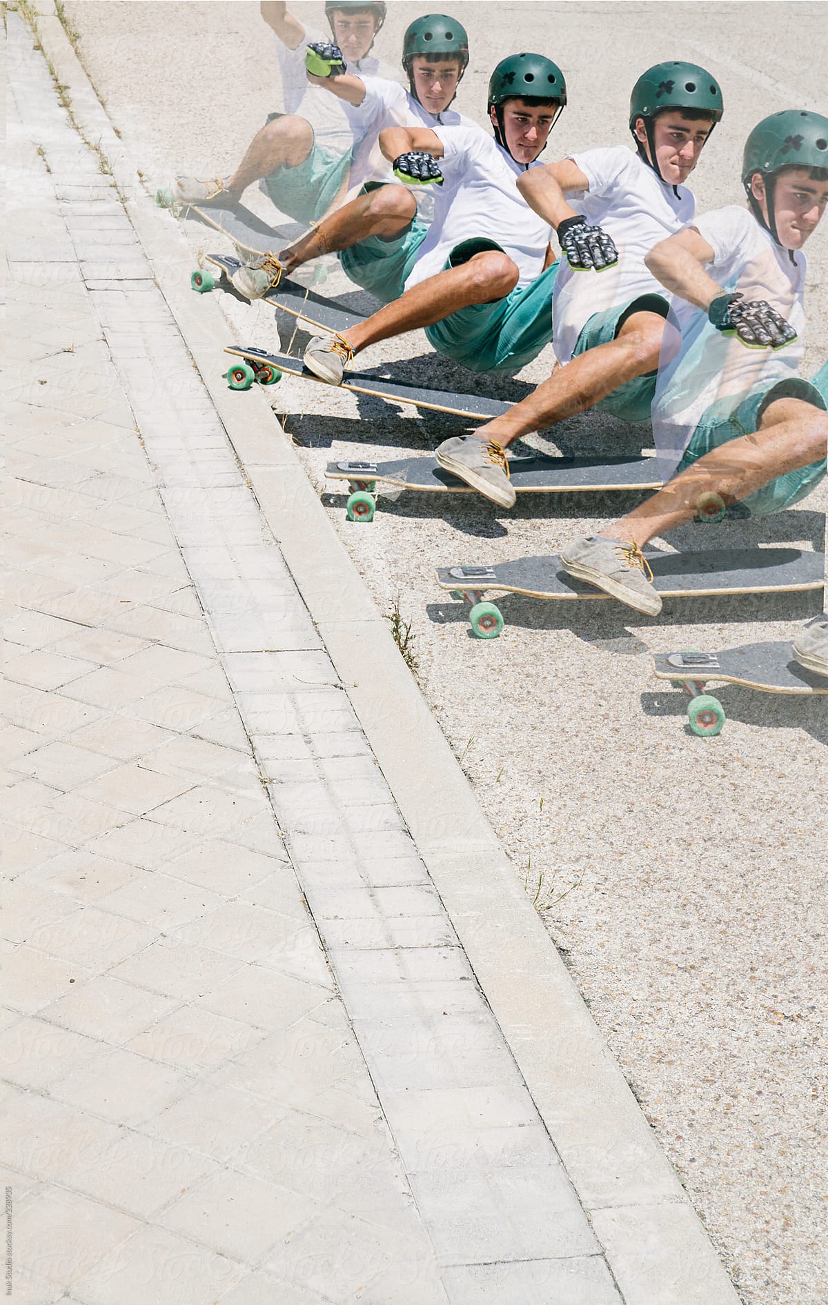 "Longboard Slide Over A Curb Sequence" by Stocksy Contributor "Inuk ...