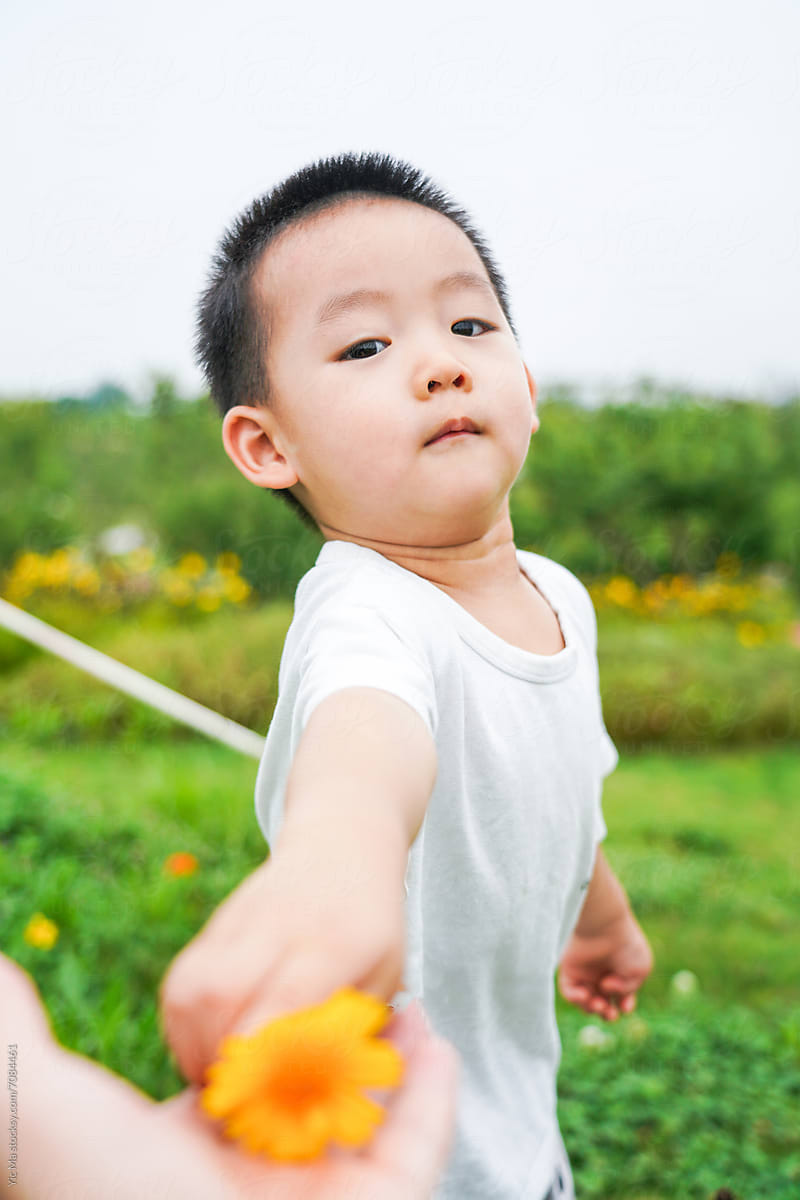 "Little Boy Giving A Yellow Flower" by Stocksy Contributor "Yic Ma ...
