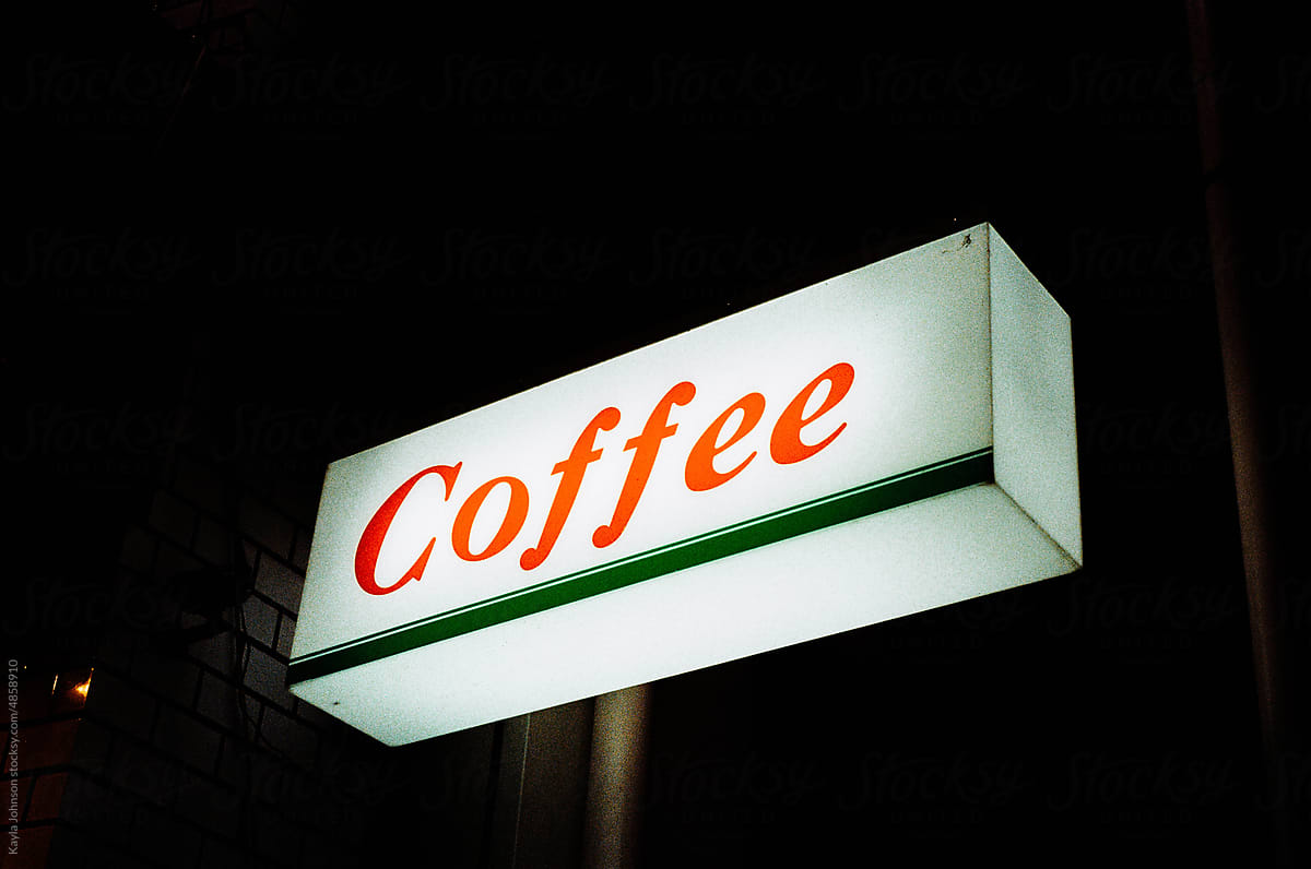 "Retro Coffee Sign" by Stocksy Contributor "Kayla Johnson" - Stocksy